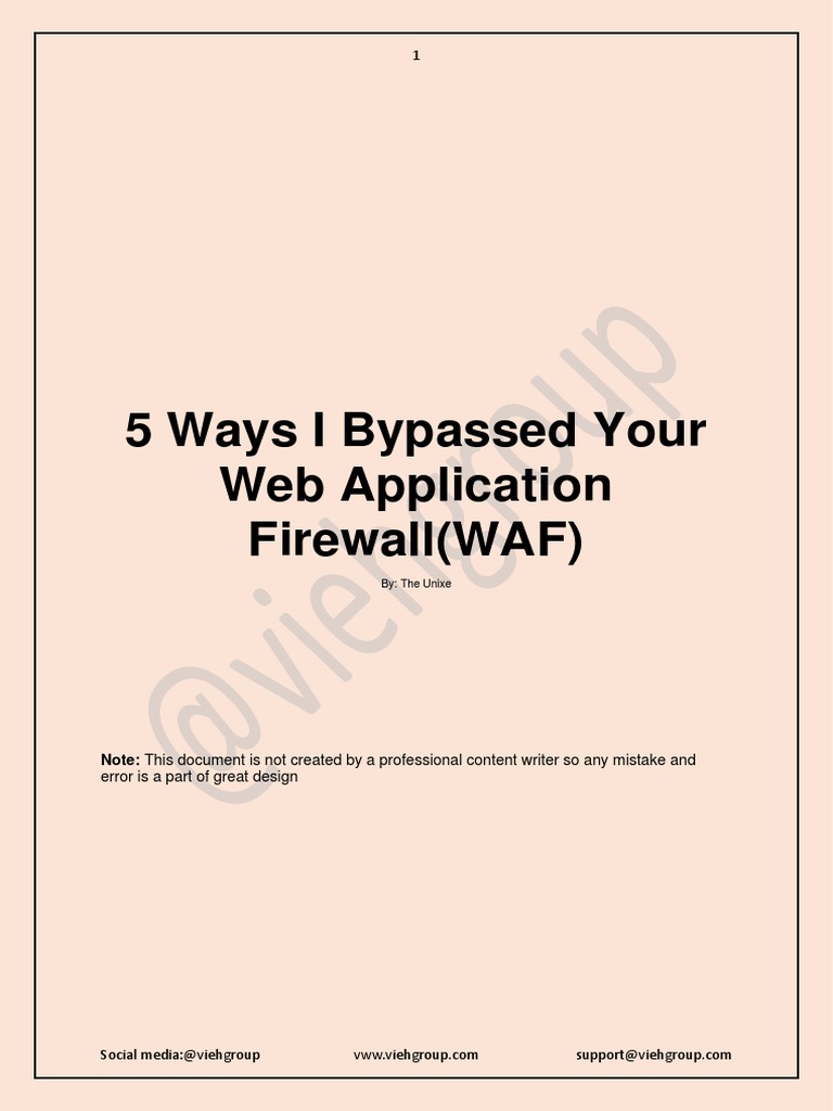 5 Ways I Bypassed Your Web Application Firewall (WAF) | PDF | World Wide Web | Internet & Web