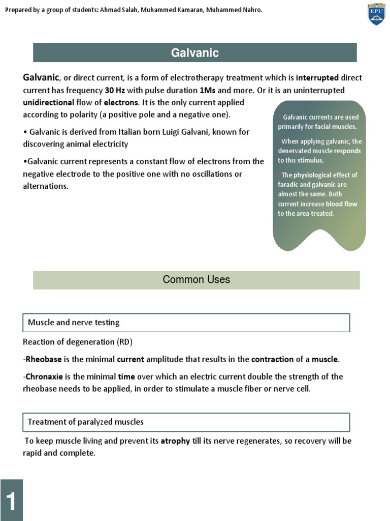 Galvanic | PDF | Skeletal Muscle | Pain