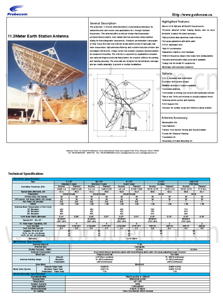Probecom 11.3M Antenna System Datasheet 2 | PDF | Antenna (Radio ...