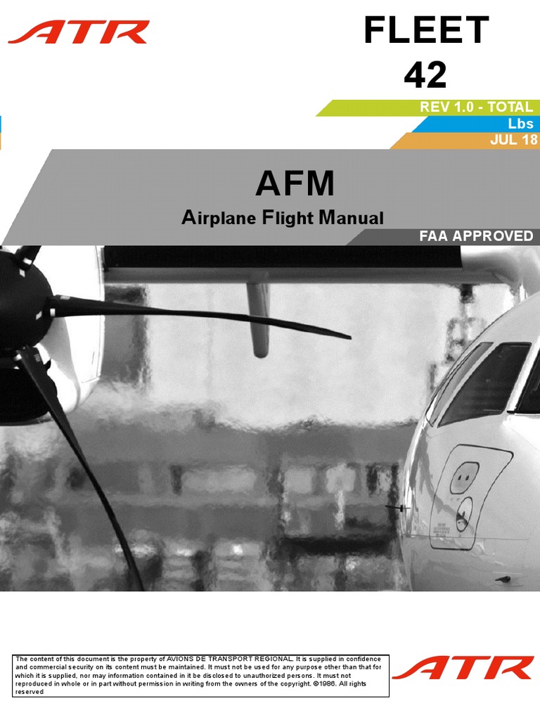 ATR42 AFM Rev 1.0 Jul 2018 | PDF | Federal Aviation Administration ...