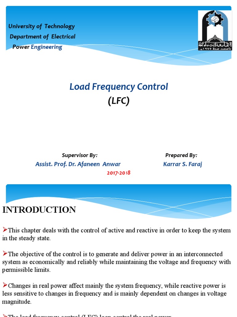 Load Frequency Control LFCPower System Operation Control | Download Free PDF | Electric ...