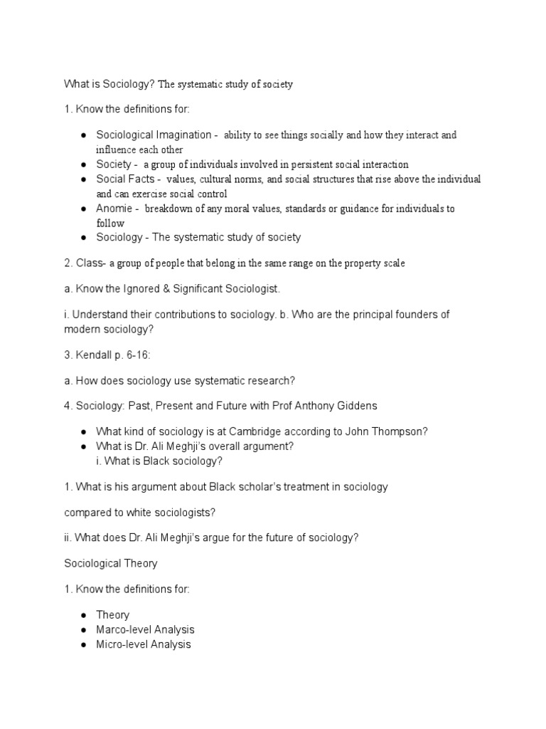 Sociology Study Guide | Download Free PDF | Sociology | Socialization