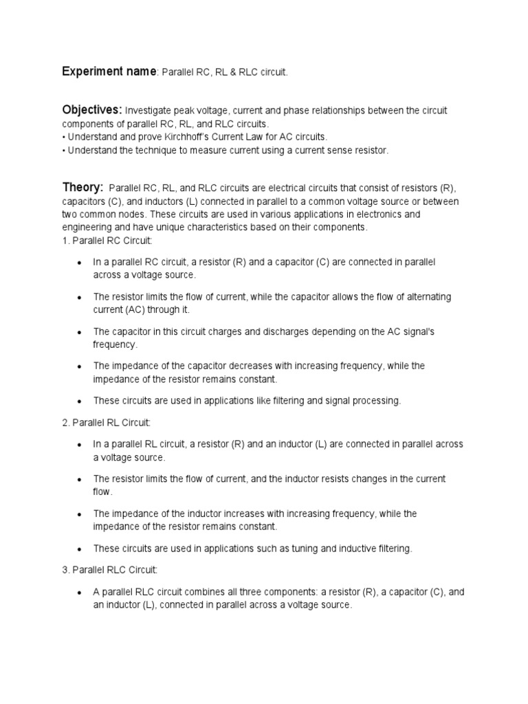 Lab Report 4 | PDF | Electrical Network | Electrical Impedance