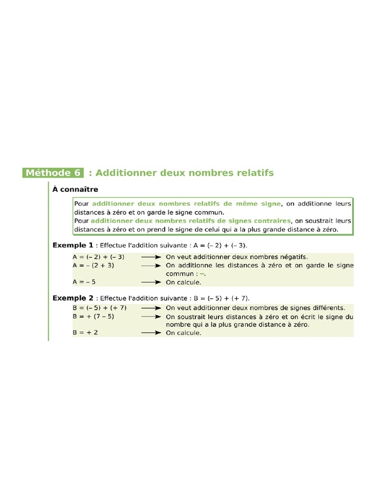Methode Pour Additionner Deux Nombres Negatifs | PDF Methode Pour Additionner Deux Nombres Negatifs | PDF