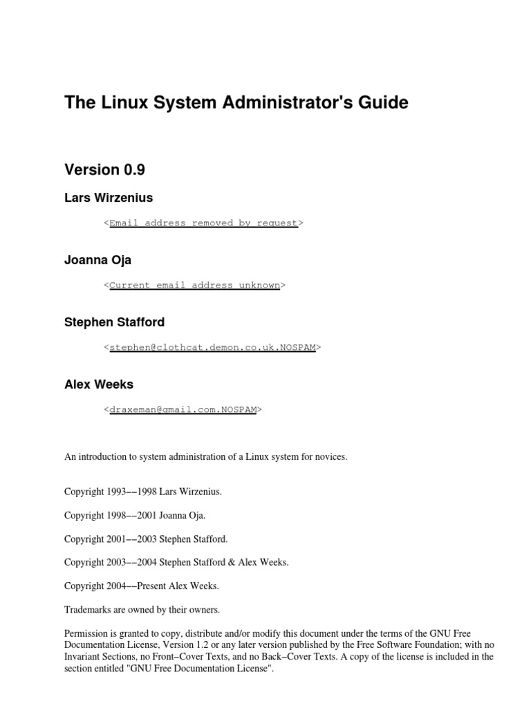 Linux System Administration Guide Pdf 
