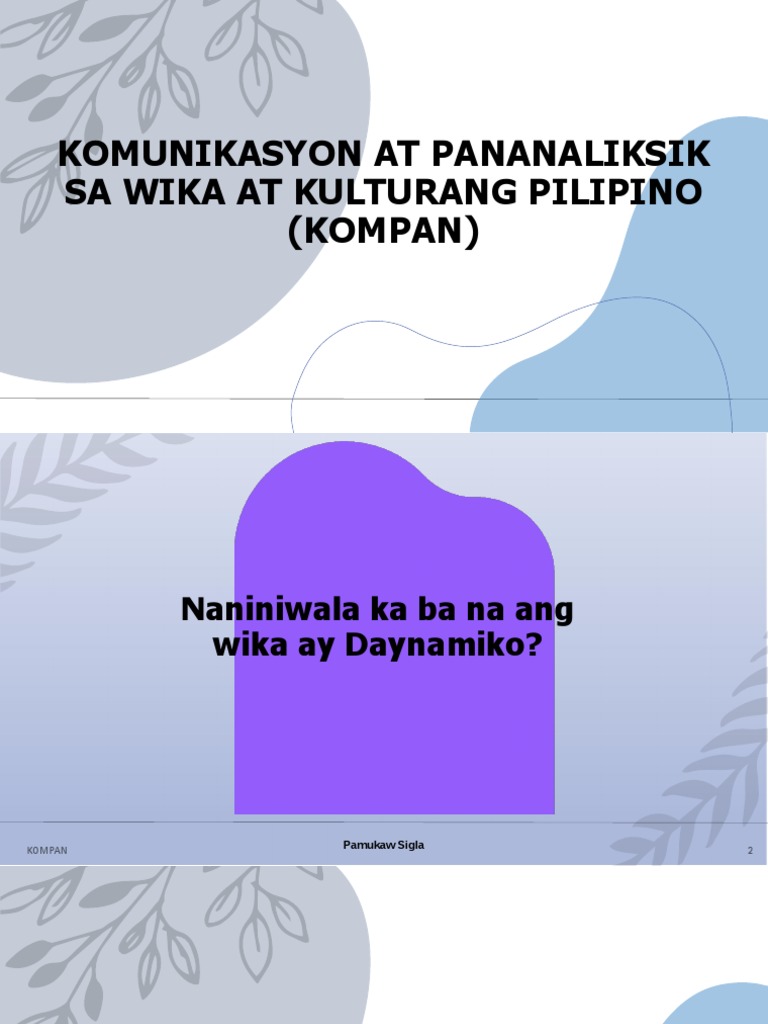 ARALIN 2. Antas NG Wika | PDF