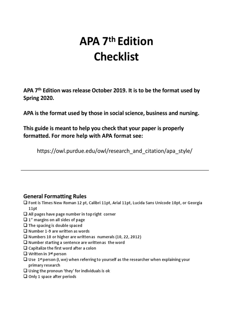 APA 7th Edition Formatting Guide | PDF | Apa Style | Citation