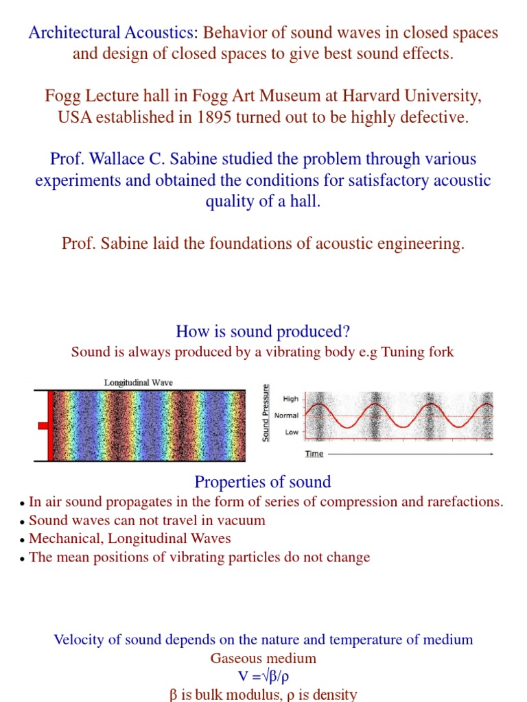 Acoustics Lectures | PDF | Sound | Pitch (Music)