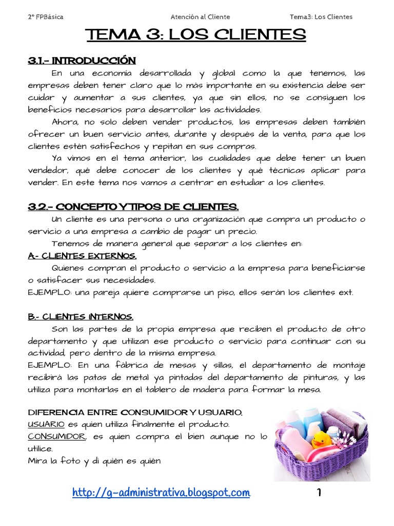 Tema 3 - Los Clientes | PDF | Cliente | Producto (Negocio)