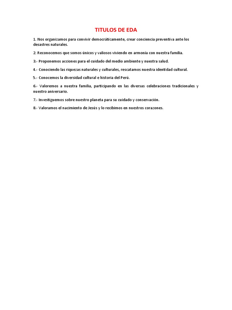 Titulos de Eda | PDF