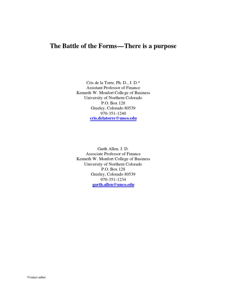 Teaching UCC: Battle of the Forms Insights | PDF | Offer And Acceptance ...