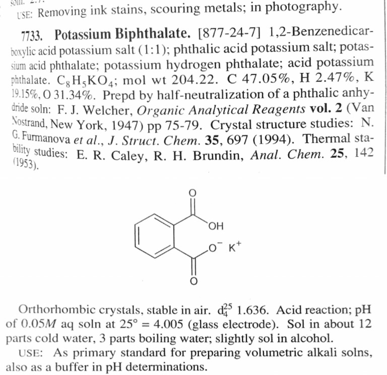 Ftalato Ácido de Potasio | PDF