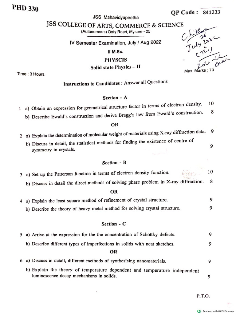 SSP 2 QPS (2022 To 2011) | PDF