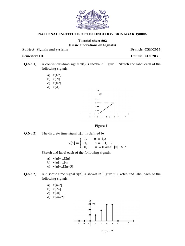 Basic Operations On Signals 2 | PDF | Amplitude | Applied Mathematics