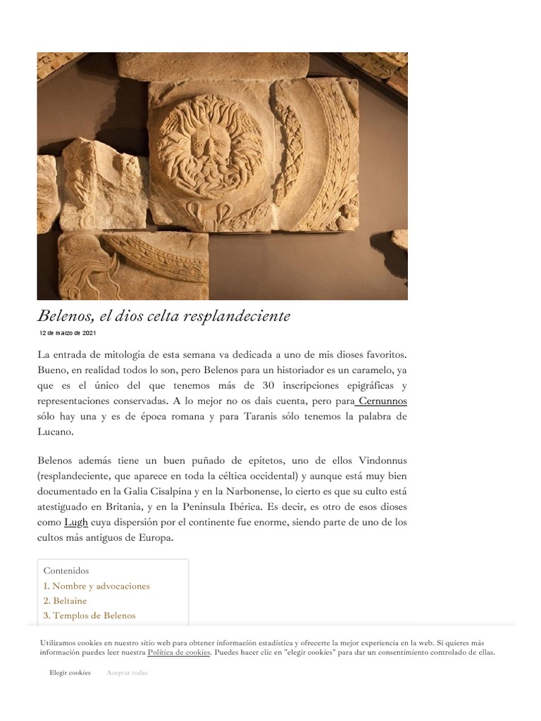 Belenos: Dios Celta de la Curación y Luz | PDF | Celtas | Mitología Celta