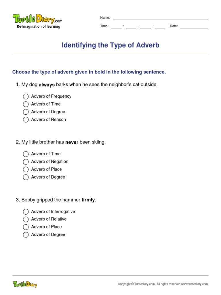 Identifying The Type of Adverb | Download Free PDF | Adverb | Linguistic Morphology