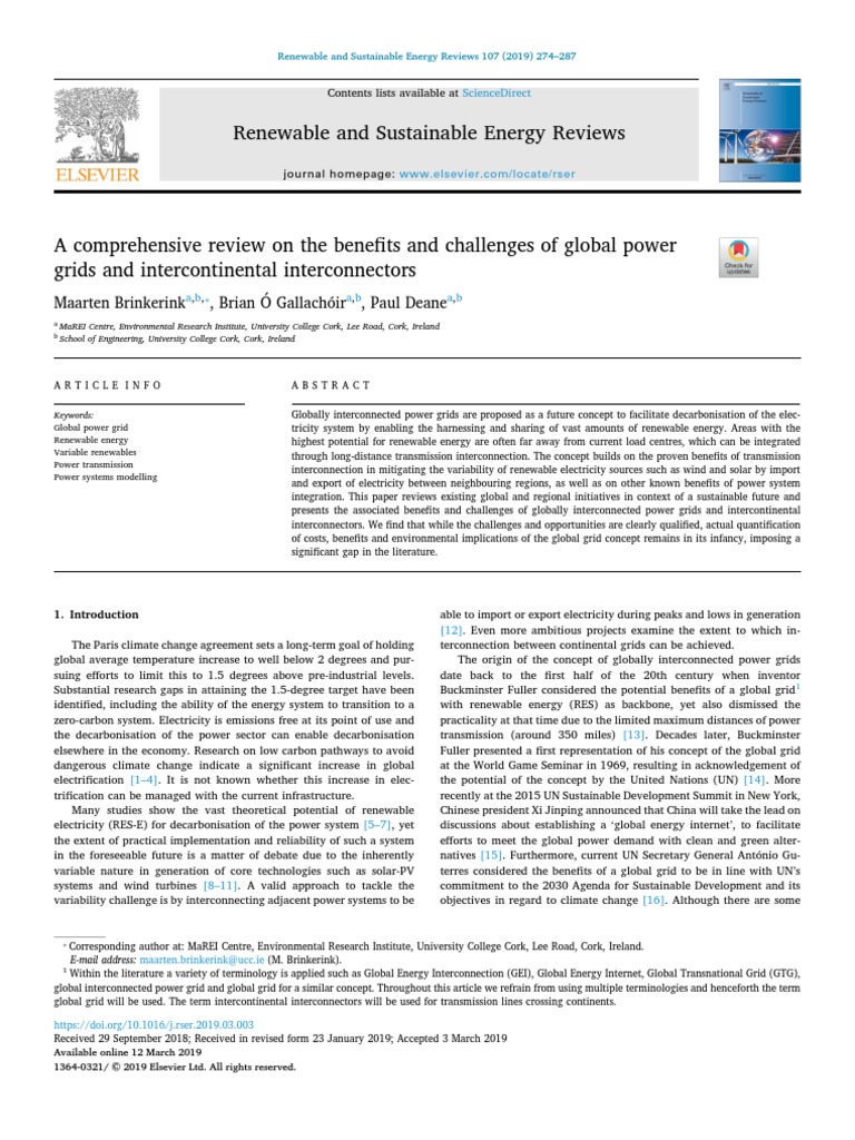 A Comprehensive Review On The Benefits and Challenges of Global Power ...