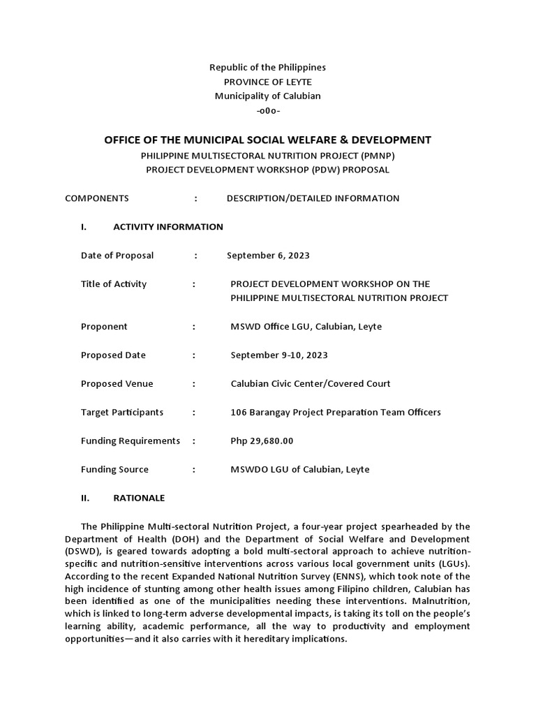 PDW PMNP Proposal | PDF | Business | Finance & Money Management