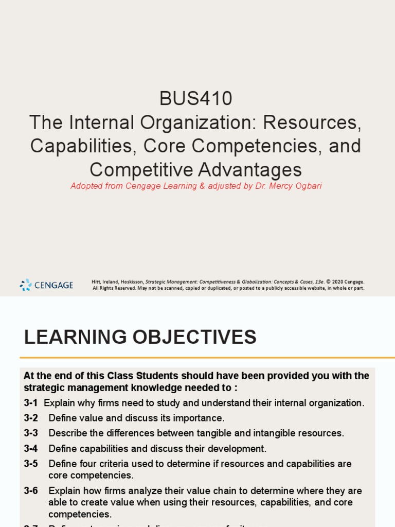 BUS410 The Internal Organization | PDF | Strategic Management ...