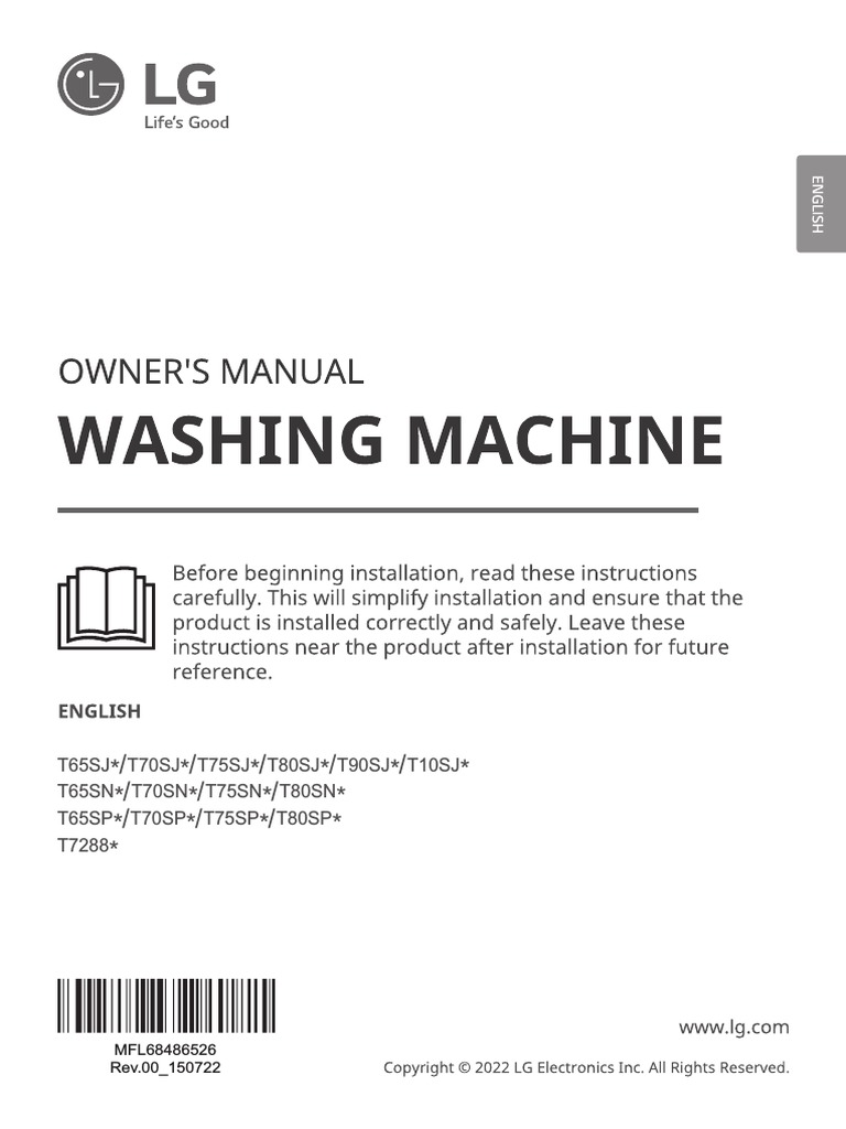 Owners Manual - Top Load - MFL68486526 | PDF | Mechanical Engineering ...