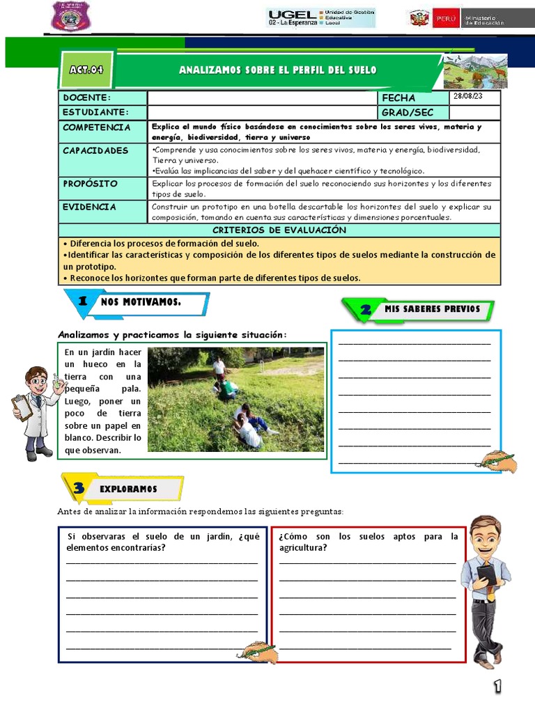 D-1º Act 4 Cyt Und 5 - Sem 4 | PDF | Suelo | Roca (geología)