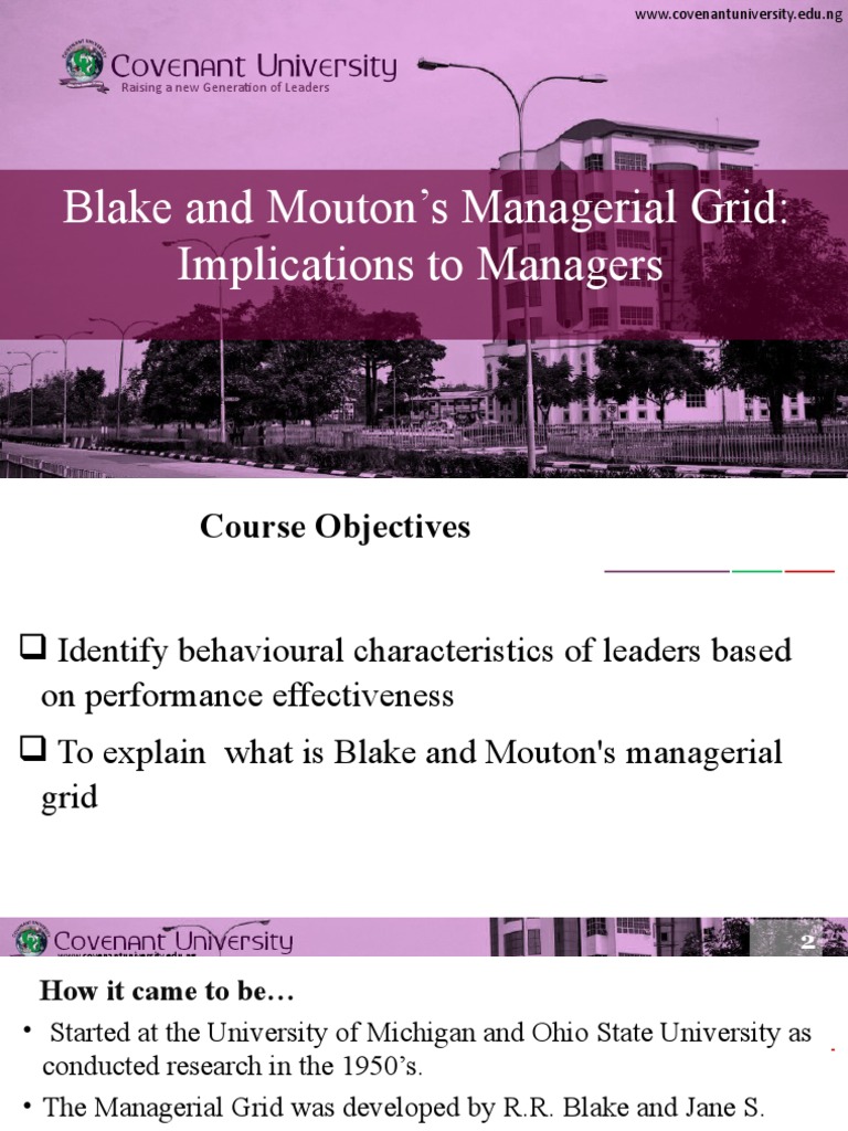 Blake and Mouton's Managerial Grid | PDF | Leadership | Organizational ...