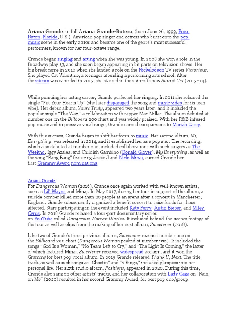 Ariana Grande | PDF | Pop Music | Dance Pop