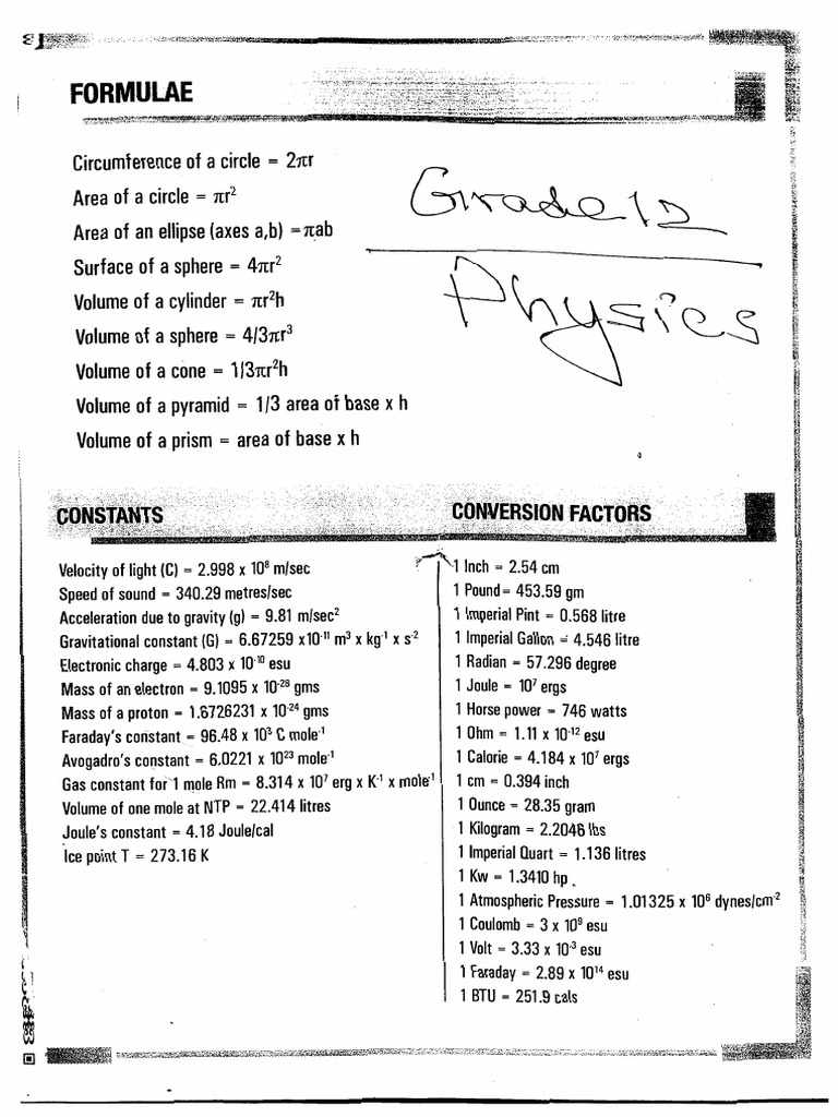 Physics Practical Record Book Grade 12 | PDF | Logarithm | Metrology