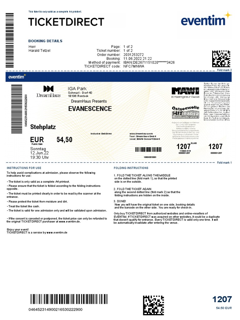 Ticketdirect 2031253272 | PDF | Ticket (Admission)