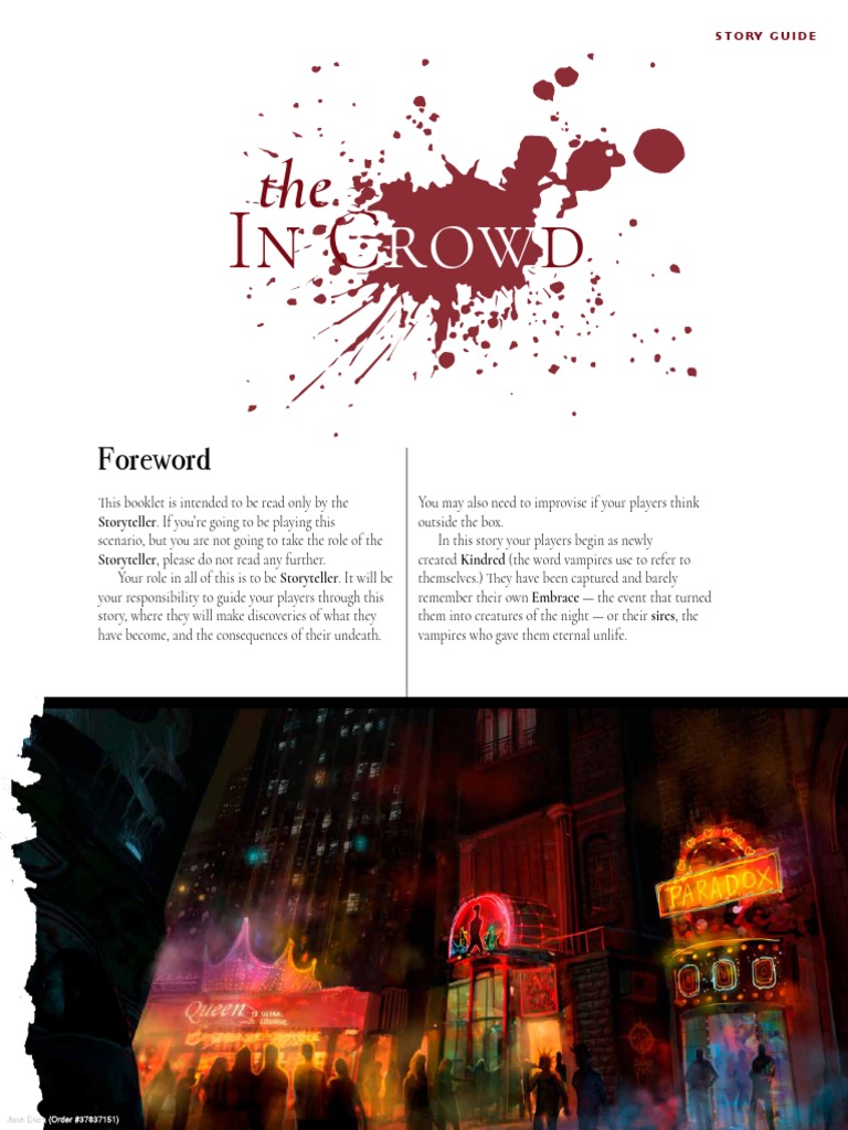 V5 Starter Set - Story Guide | PDF | Dice | Vampires