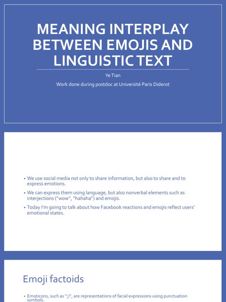 EMOTICONS_ Meaning interplay between emoticons and linguistic text ...