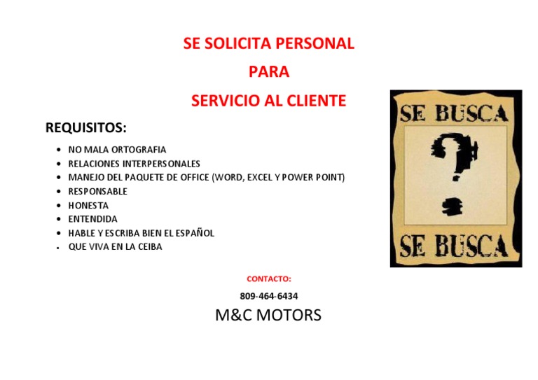 Se Solicita Personal | PDF