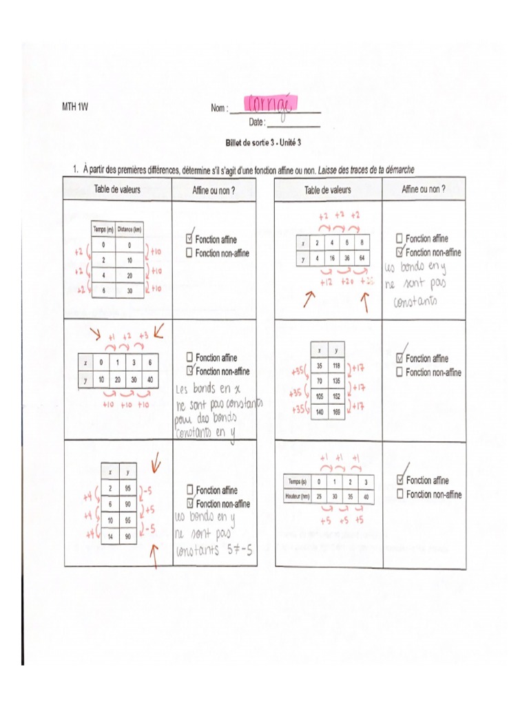 Billet de Sortie 3 CORRIGÉ | PDF