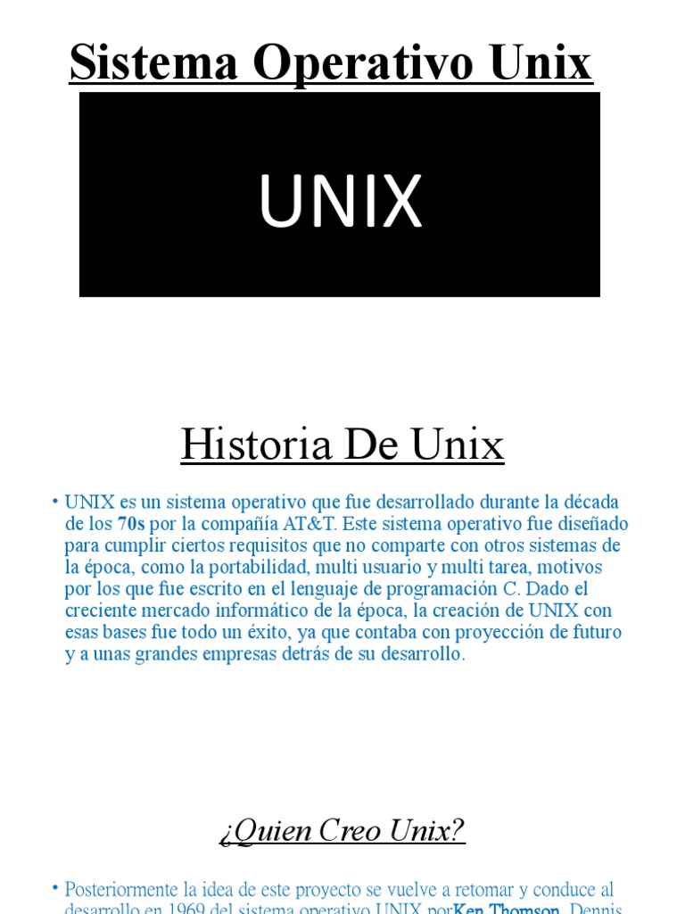 Sistema Operativo Unix | PDF | Tecnología