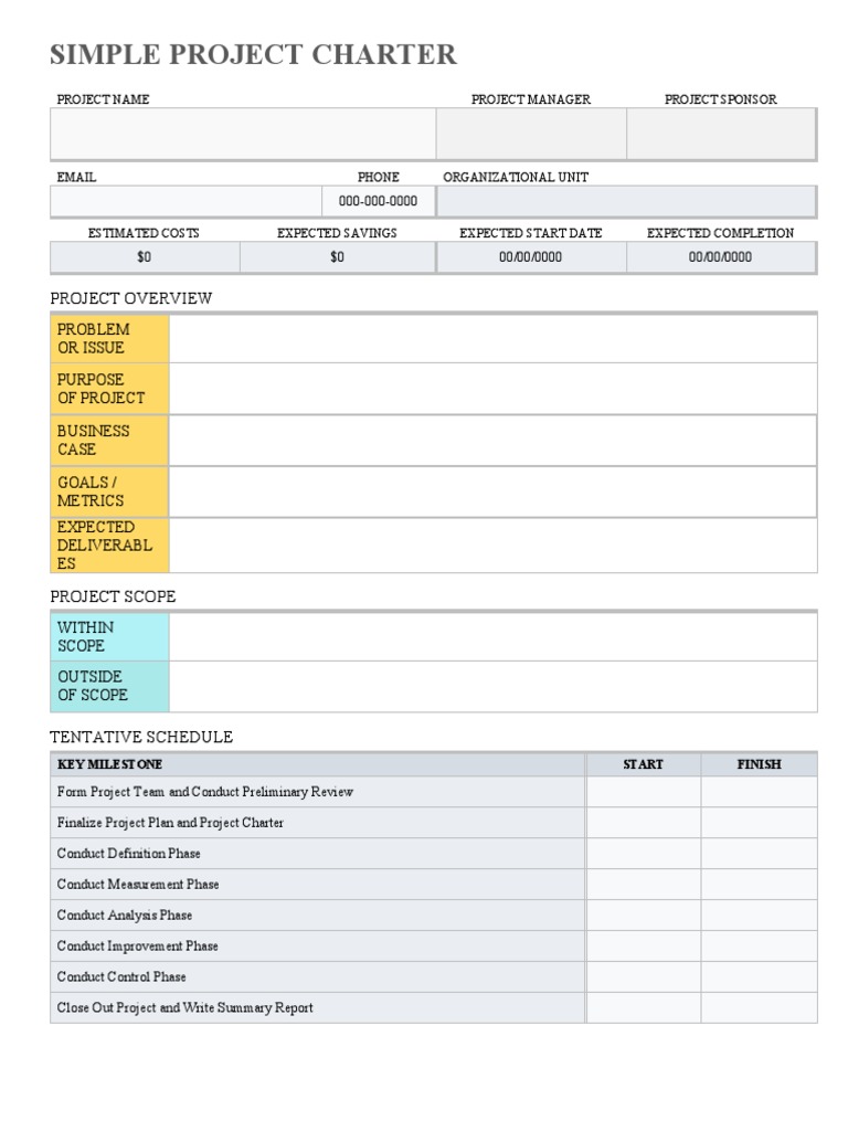 IC Simple Project Charter Template For Microsoft Word 11774 | PDF ... IC Simple Project Charter Template For Microsoft Word 11774 | PDF ...