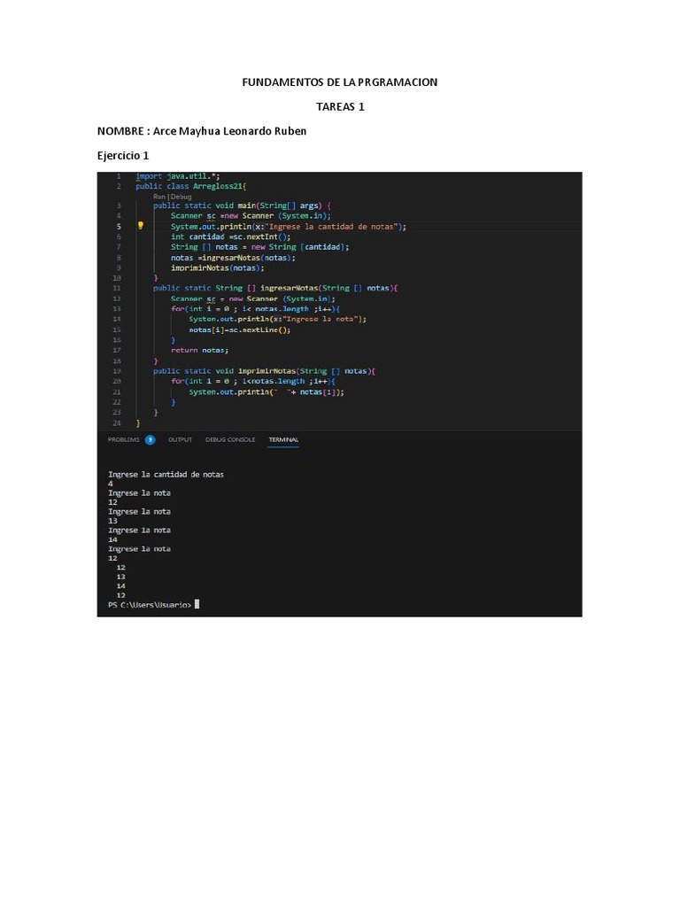 Fundamentos de La Prgramacion Tarea1 Semestre2 | PDF