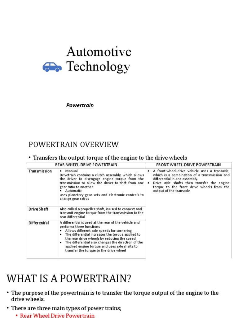 AutoTech Lecture 5 - Powertrain (Part I) | PDF | Clutch | Manual Transmission