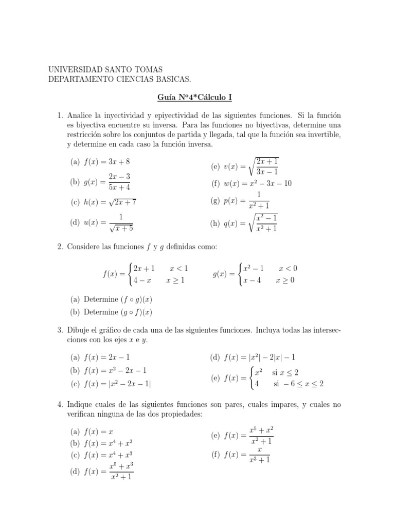 Guia 04 Calculo I - UST | PDF | Lógica | Matemática Elemental