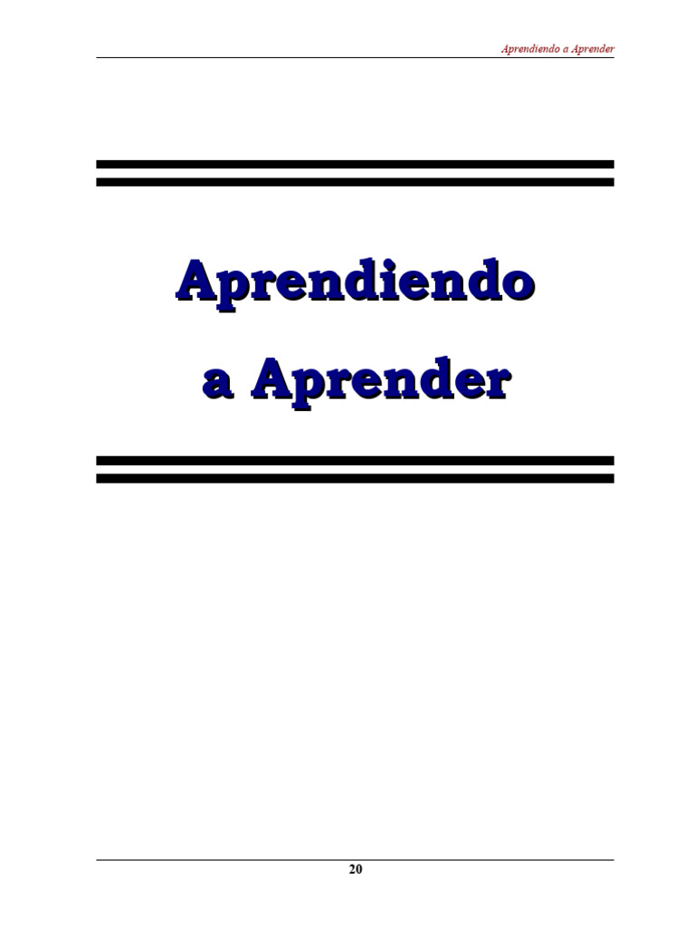 Aprendiendo A Aprender | PDF | Aprendizaje | Conocimiento