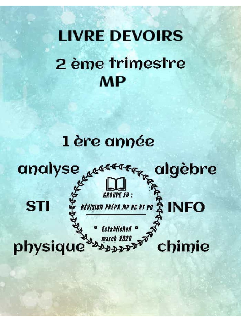 Livre Ds N°2 MP1 | PDF