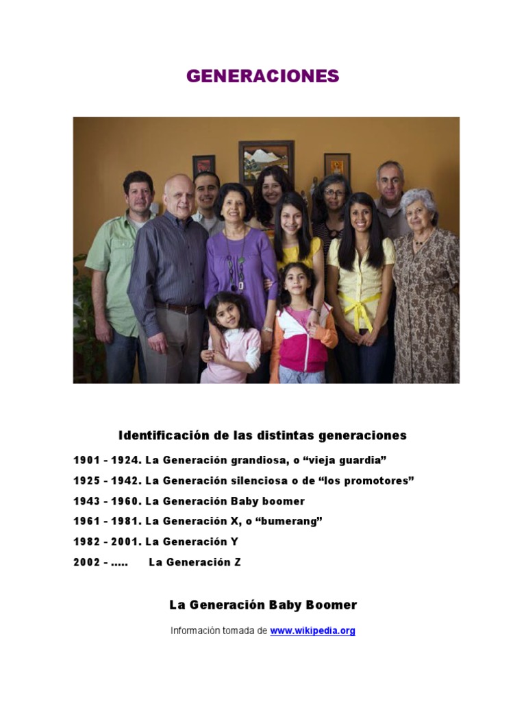 Características de las Generaciones X, Y y Z | PDF | Baby Boomers