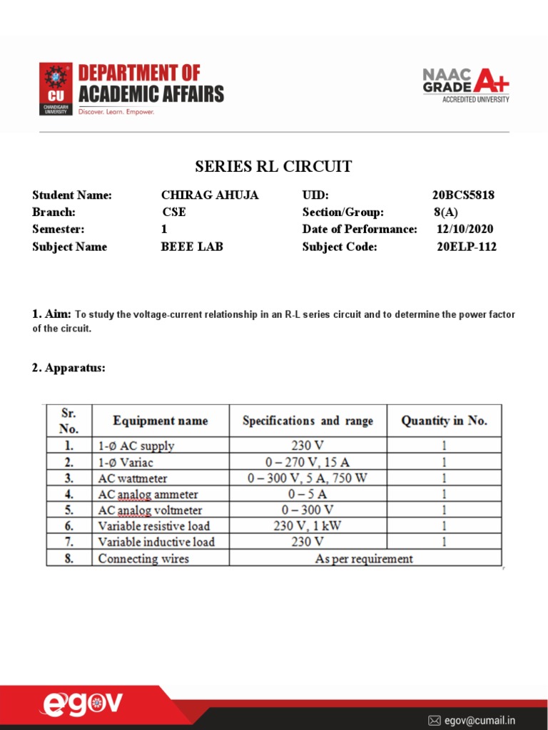 Beee Lab 3 Practical | PDF | Inductor | Electrical Resistance And Conductance