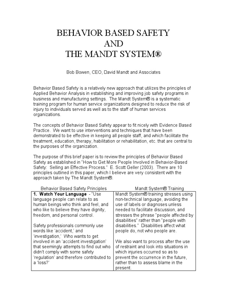 BBS The Mandt System | PDF | Self Efficacy | Goal