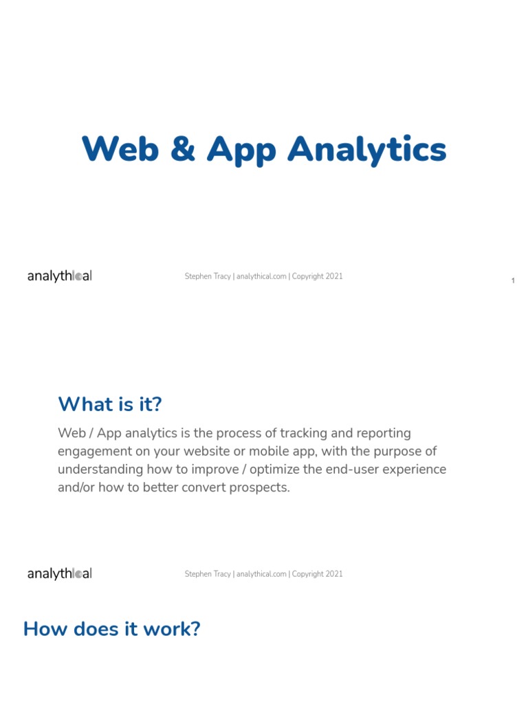 Web & App Analytics | PDF | Websites | Mobile App