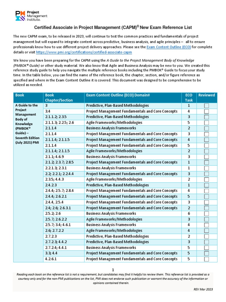 CAPM References | Download Free PDF | Project Management | Business