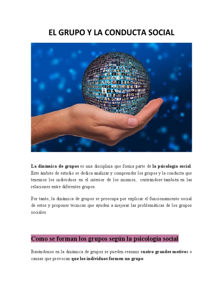 El Grupo y La Conducta Social | PDF | Psicología Social | Sicología