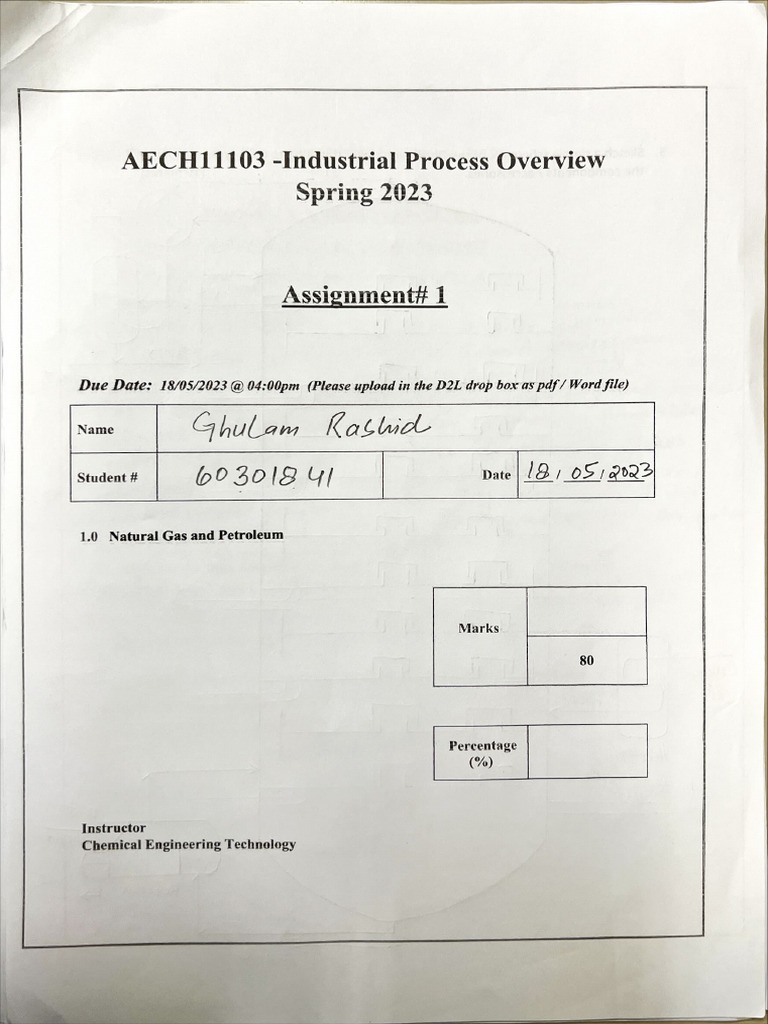 AECH 1103 Assigment-01 | PDF