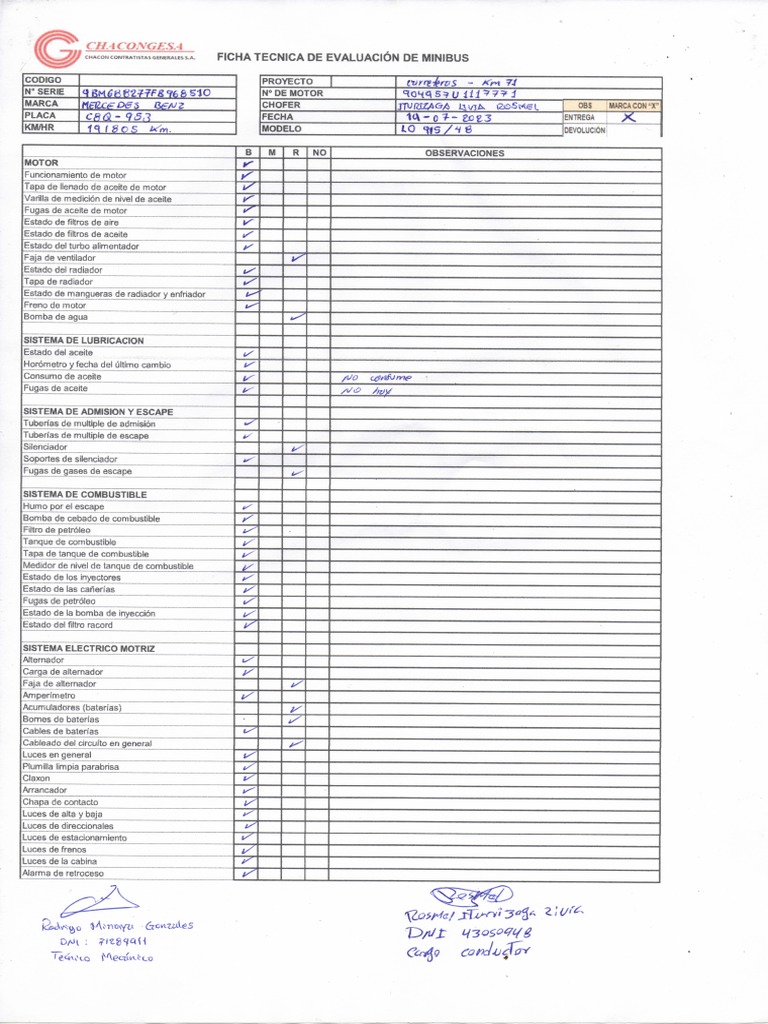 Inspeccion Tecnica 2023010 | PDF