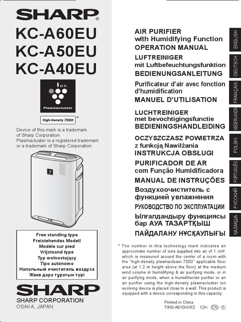 Sharp KC A50EUW Instrukcja Obslugi | PDF