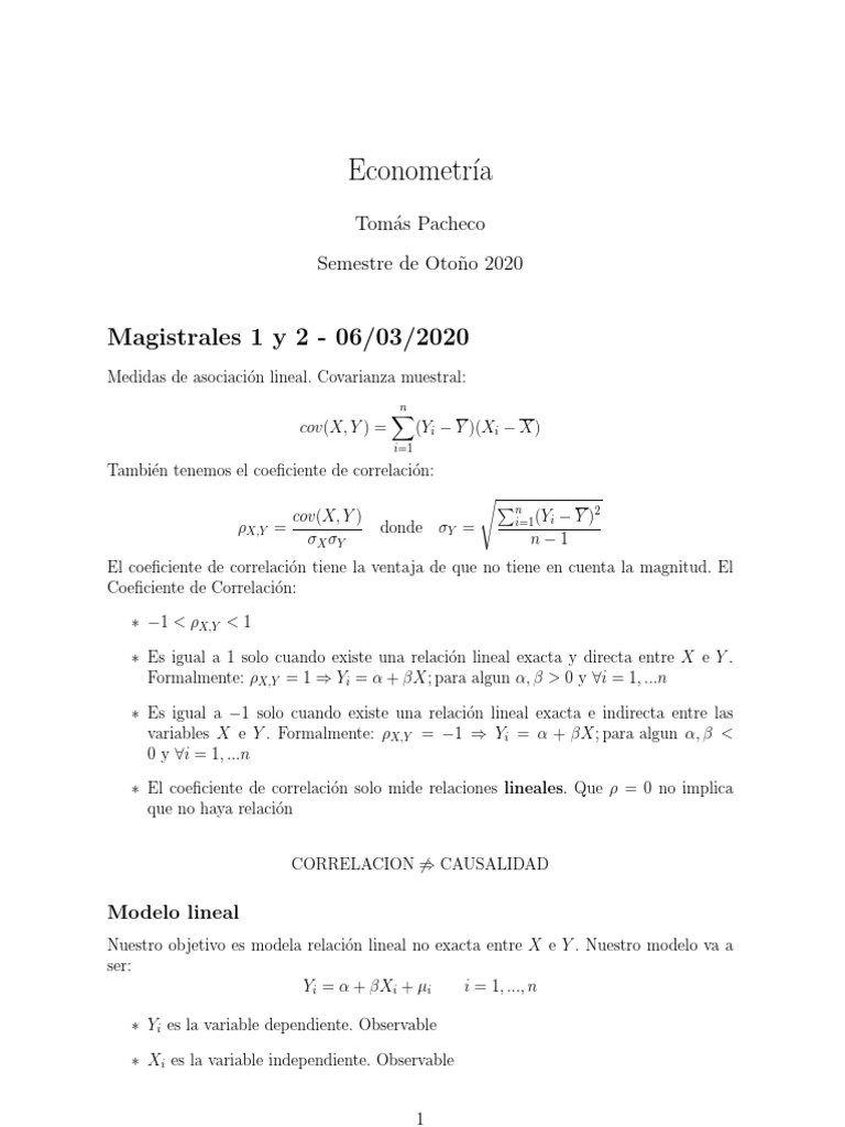 Econometria | PDF | Objetos matemáticos | Análisis estadístico